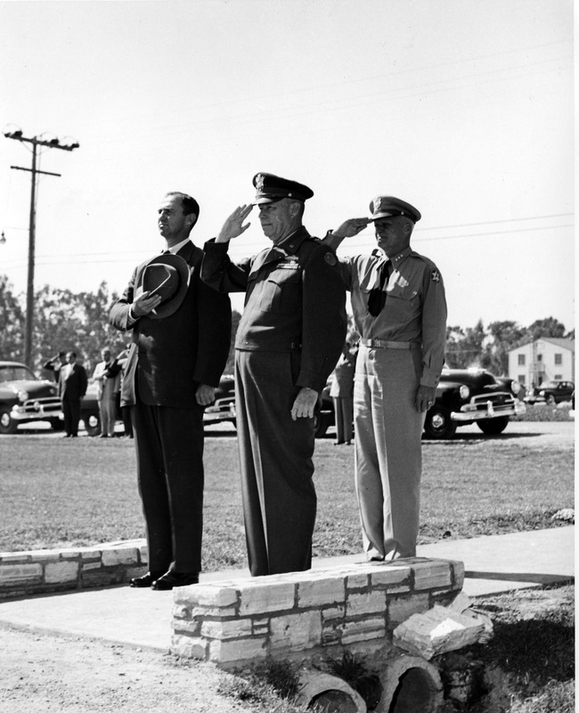 Frank Pace and Others Saluting the Colors | Harry S. Truman