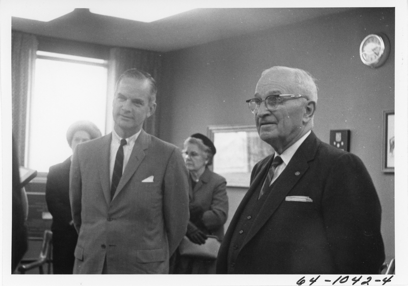 Governor Matthew Welsh Stands with Former President Harry S. Truman ...