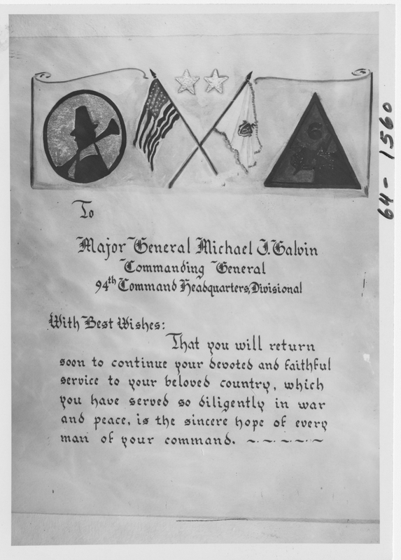 Certificate to Major General Michael Gavin | Harry S. Truman