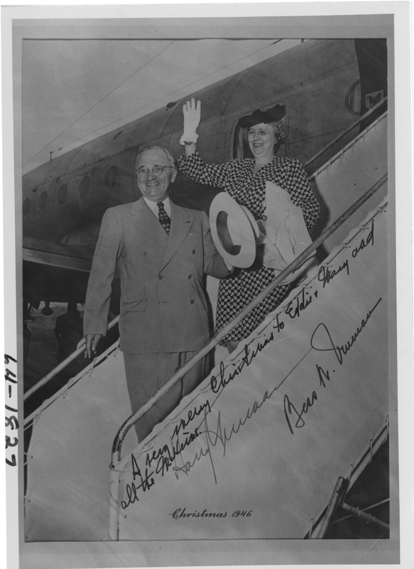 President Harry S. Truman and First Lady Bess W. Truman Alighting from ...