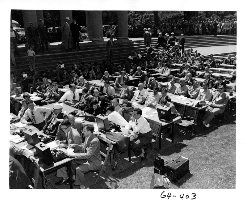 Reporters Listen to Speech of President Harry S. Truman | Harry S. Truman