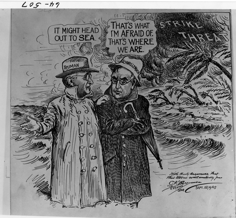 The Strike Threat, Clifford Berryman Cartoon | Harry S. Truman