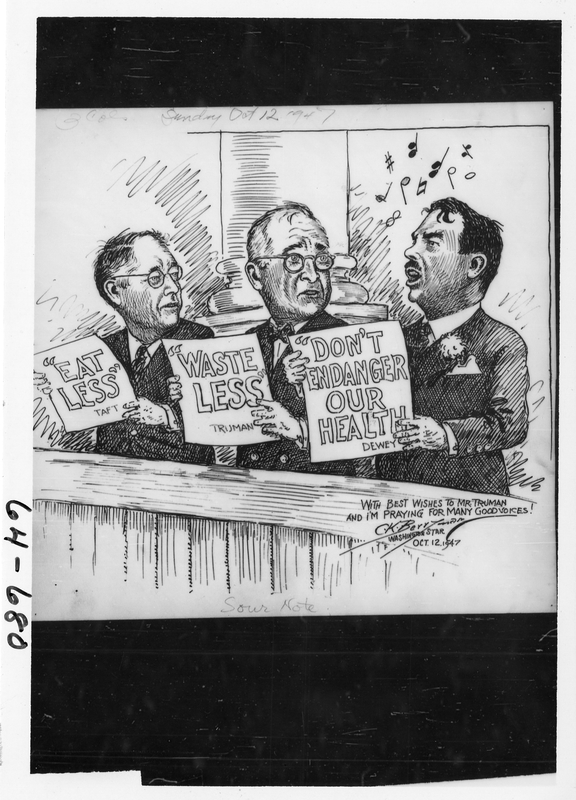 Political Cartoon by Clifford Berryman, "Sour Note" | Harry S. Truman
