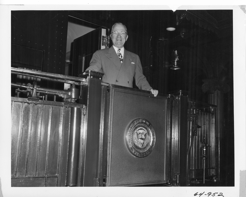 President Harry S. Truman Stands on Train | Harry S. Truman