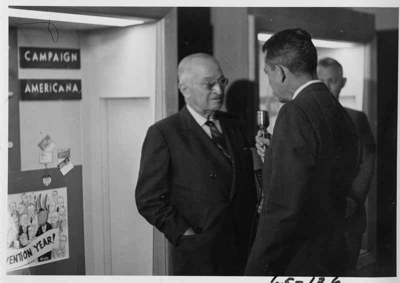 Former President Harry S. Truman Interviewed Outside a New Exhibit ...