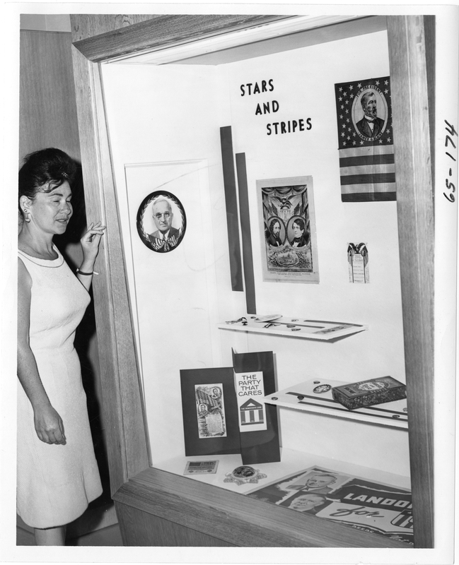 Miss Feldman at the Campaign Americana Exhibit Case | Harry S. Truman