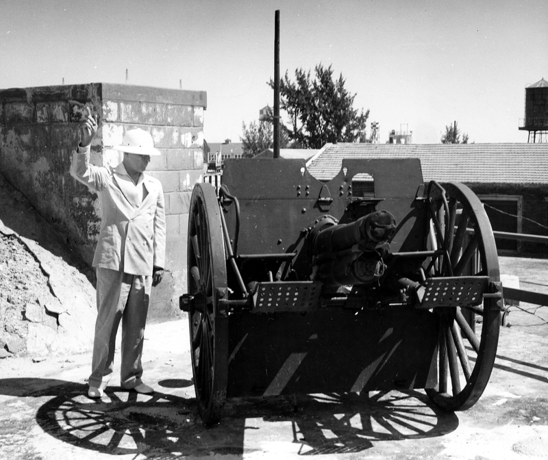 President Truman poses by field gun, Fort Taylor, Florida | Harry S. Truman