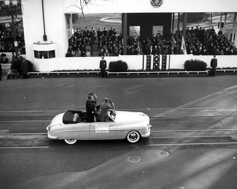 Secretary of the Army Kenneth C. Royall's car in the inaugural parade ...