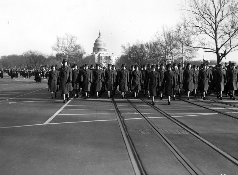 Company of women marines, United States Marine Corps, in inaugural ...