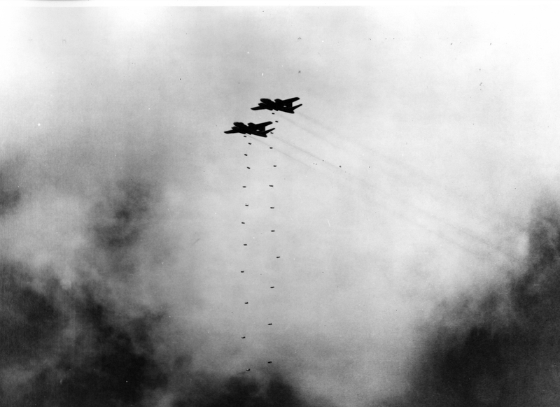 Twenty-seven 500-pound GP bombs are unloaded during demonstration at ...