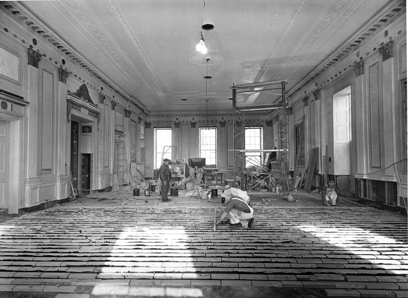 North view in the East Room during White House renovation | Harry S. Truman