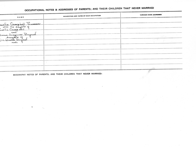 Family tree of the Harry S. Truman ancestral lines: J. Vivian Truman ...