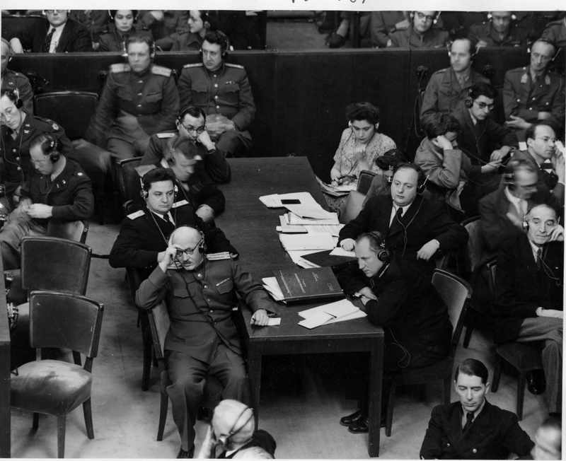 Soviet counsel table at the Nuremberg War Crimes Trials | Harry S. Truman