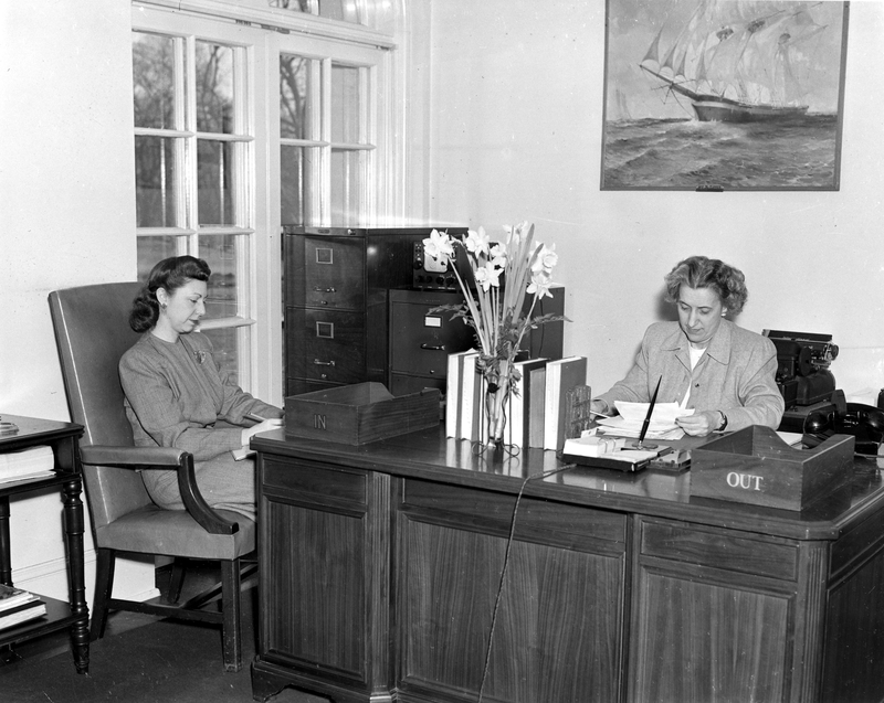 Rose Conway at her desk with an unidentified woman | Harry S. Truman