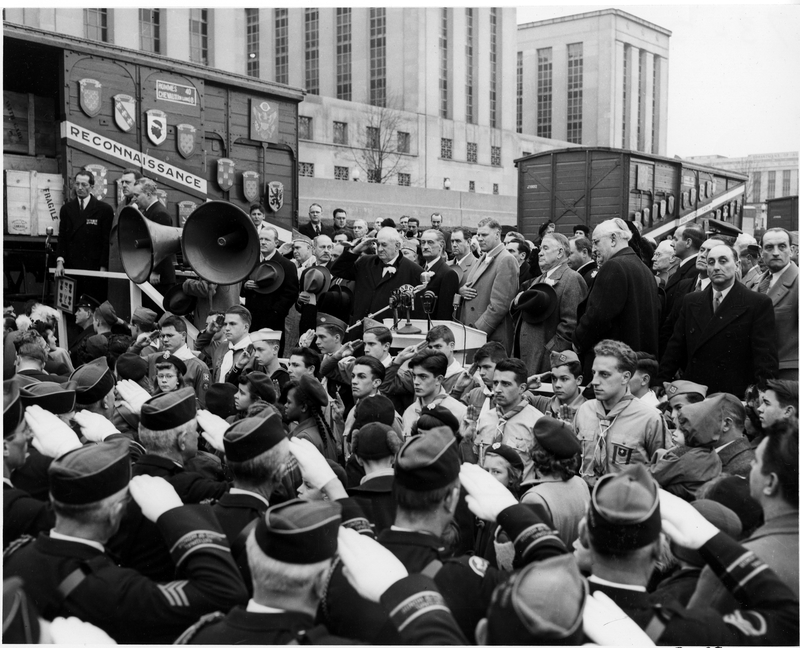 Vice President Alben Barkley at French Merci Train Gift Ceremony ...