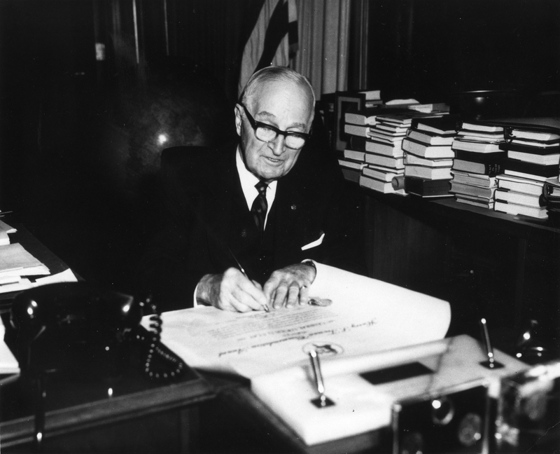 Former President Harry S. Truman Signing Commendation | Harry S. Truman