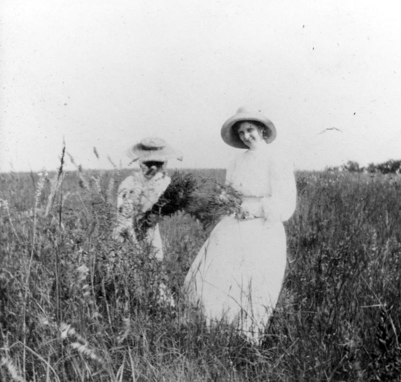 Two women gathering flowers at Grandview farm | Harry S. Truman