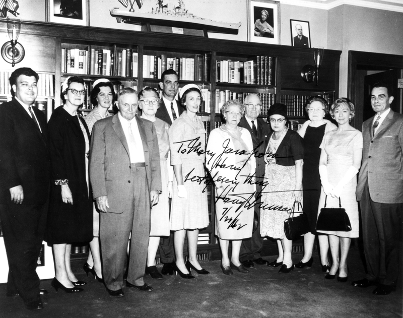 Harry Truman and Family Members in his Office at Truman Library | Harry ...