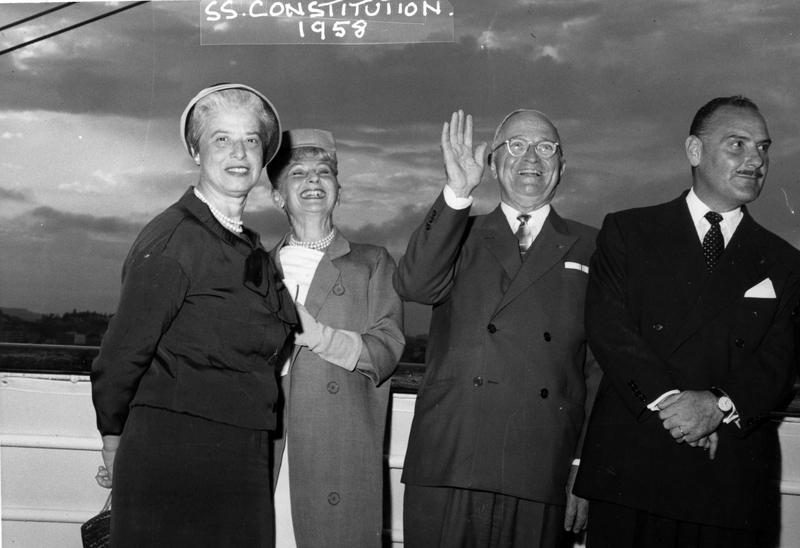 Former President Truman and Mrs. Samuel Rosenman with an unidentified ...