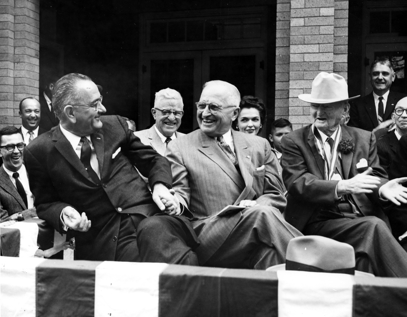 Senator Lyndon B. Johnson, Former President Harry S. Truman, and Former ...