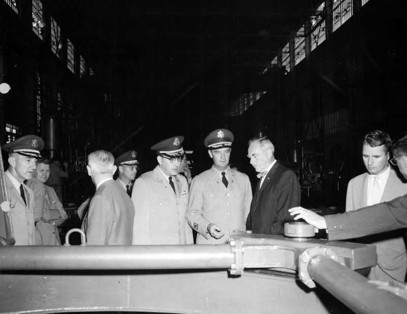 An older Dean Acheson visits what appears to be a Naval Gun Factory ...