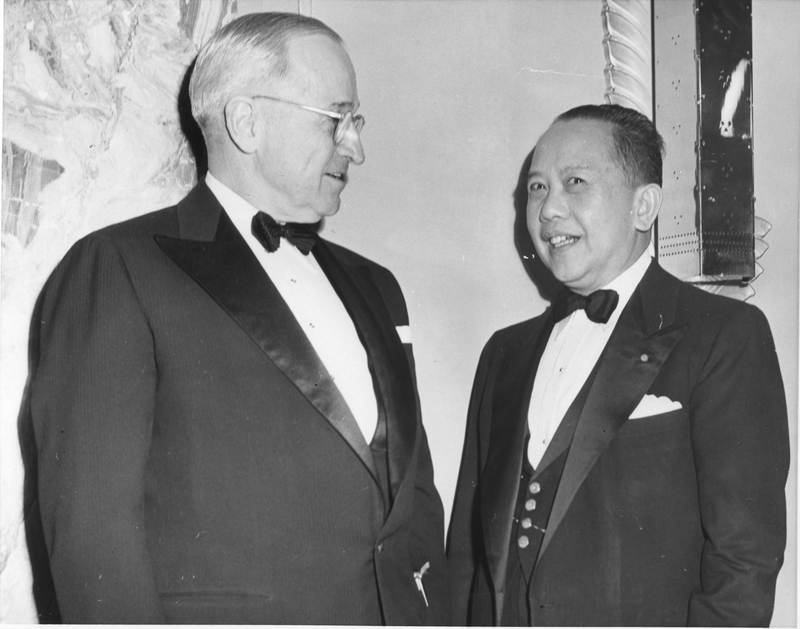 Former President Harry S. Truman with Fellow Attendee at A Formal Event ...