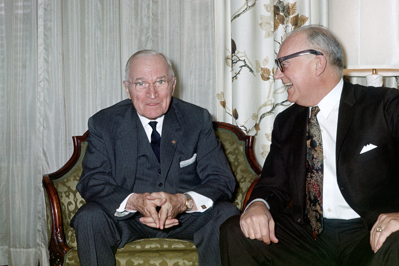 Color Photo of Former President Truman and Unidentified Man | Harry S ...