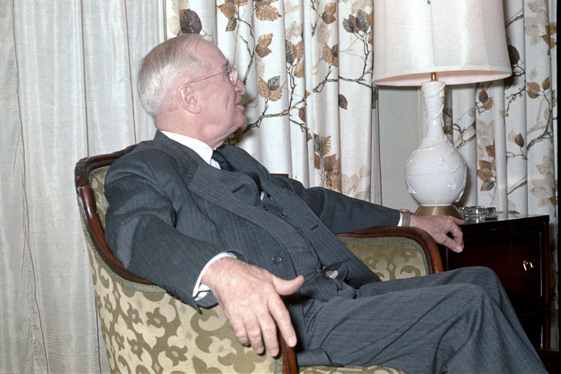 Color Photo of Former President Truman in an Informal Setting | Harry S ...