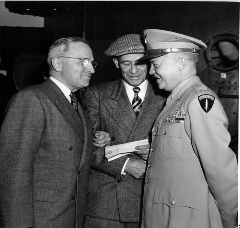 President Truman and Charles Ross chat with General Eisenhower | Harry ...