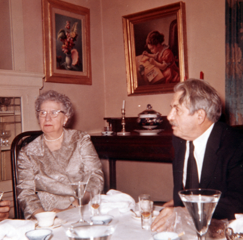 Mrs. Bess Truman Seated with Thomas Hart Benton at a Dinner Party ...