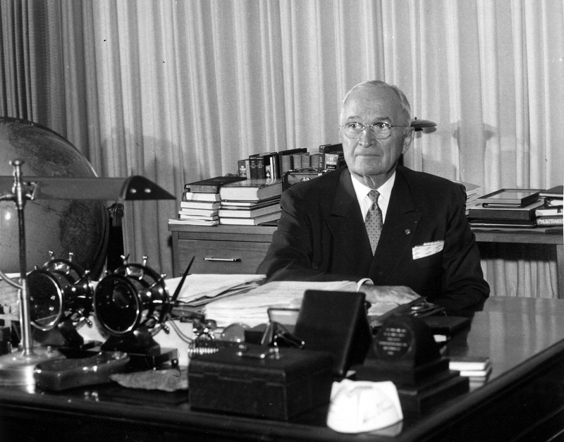 Portrait of Truman at desk | Harry S. Truman