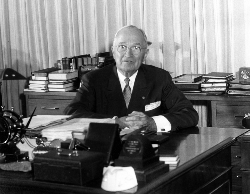 Truman, Harry S. - Portrait in Truman Library office | Harry S. Truman