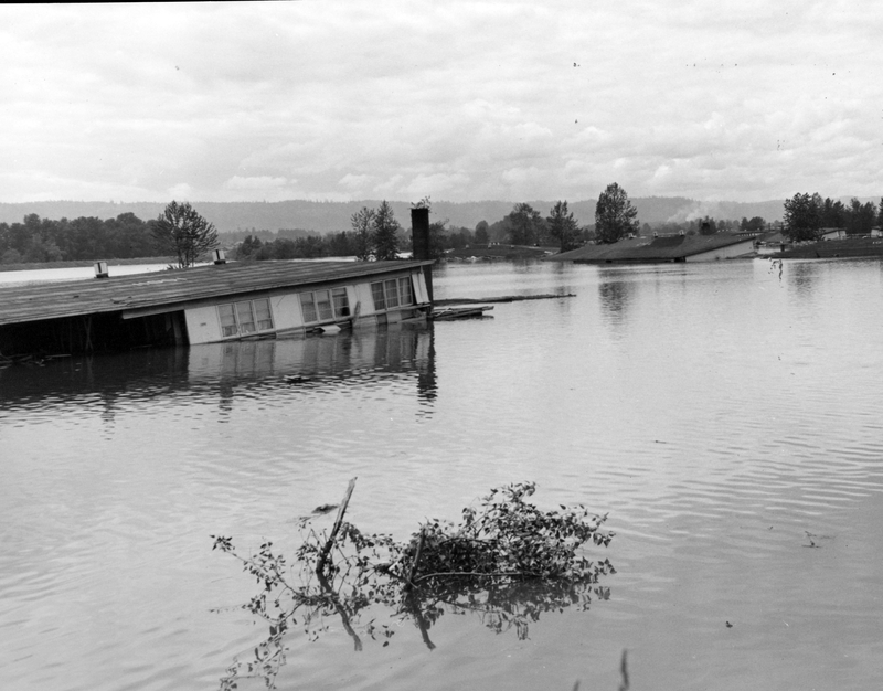 Flood damage from the Columbia River in Vanport, Oregon | Harry S. Truman