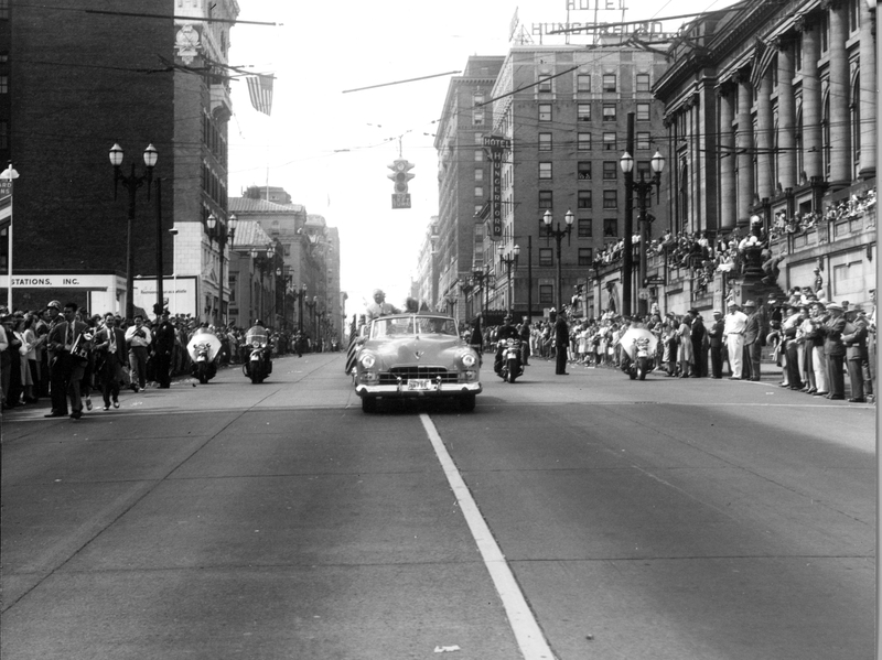 President Truman in Motorcade on 5th Avenue in Seattle | Harry S. Truman