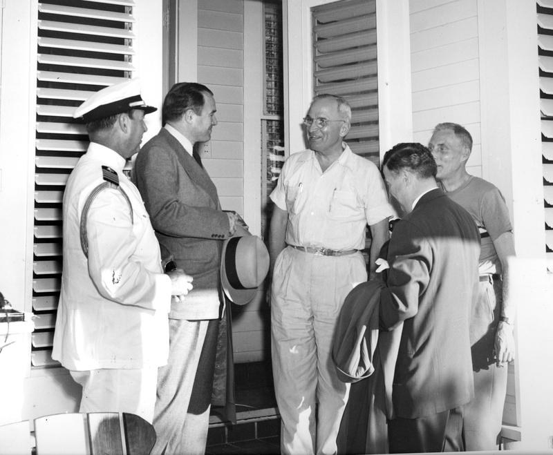 Senator J. Howard McGrath , William Boyle, President Truman, Eben Ayers ...