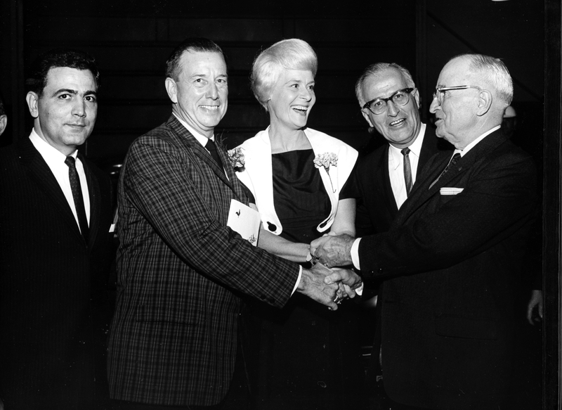 Former President Truman with unidentified guests at the Kennedy-Welsh ...