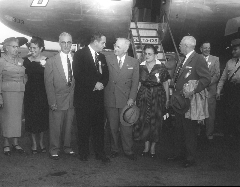 Former President and Mrs. Truman photographed with unidentified ...