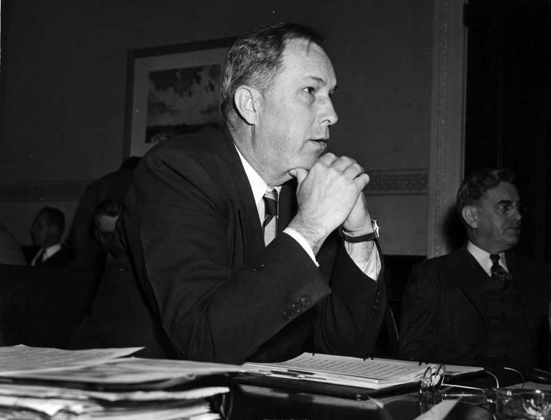 Secretary of the Army Kenneth Royall at he appeared before the Senate ...