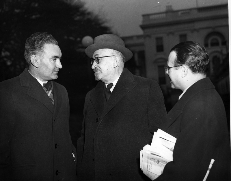 Dr. Chaim Weizmann with Eliahu Epstein and Joseph Linton | Harry S. Truman