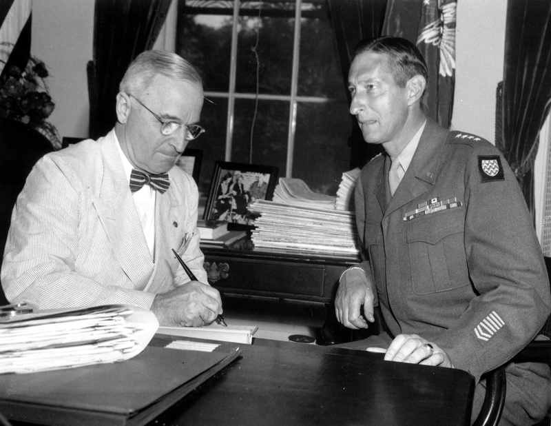 Photo of President Truman and General Mark W. Clark in the President's ...
