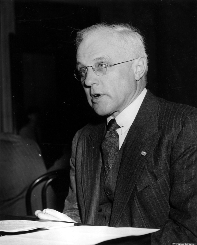 Photo of Dr. Karl T. Compton, President of MIT, testifying before the ...