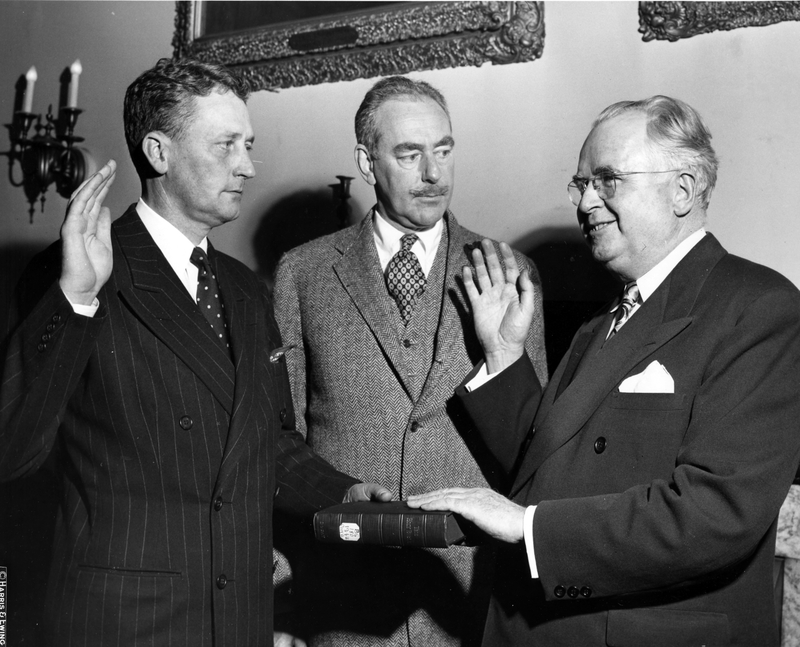 Photo of Henry F. Grady being sworn in as the first United States ...