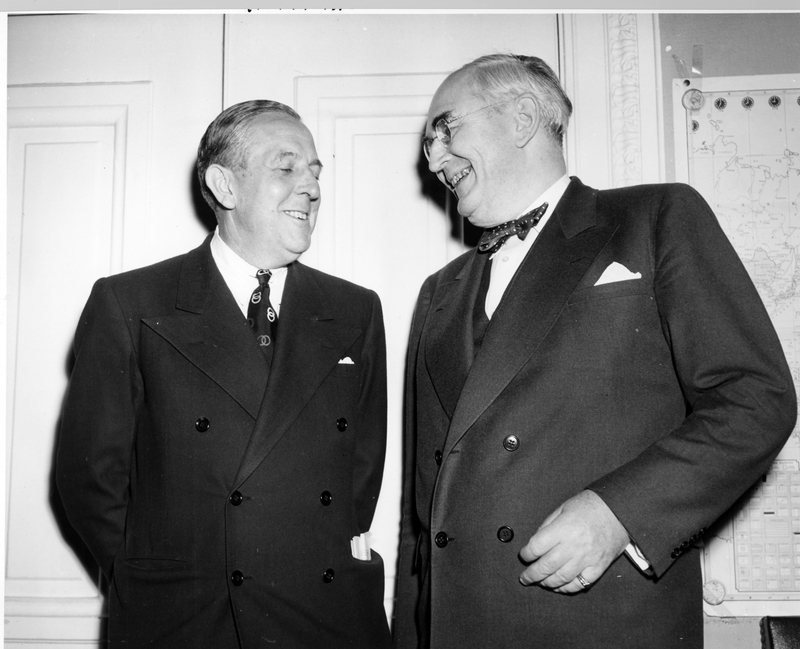 Paul G. Hoffman (left) and Senate President Arthur Vandenberg | Harry S ...