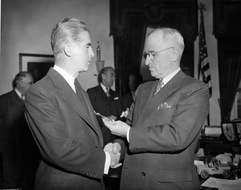 Photo of President Truman and Ralph K. Davies | Harry S. Truman