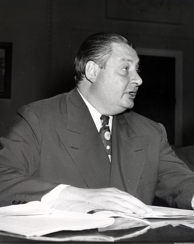 Secretary of the Interior Julius A. Krug testifying before the House ...