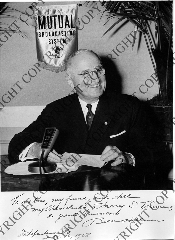 Informal portrait of former President Truman at Mutual Broadcasting ...