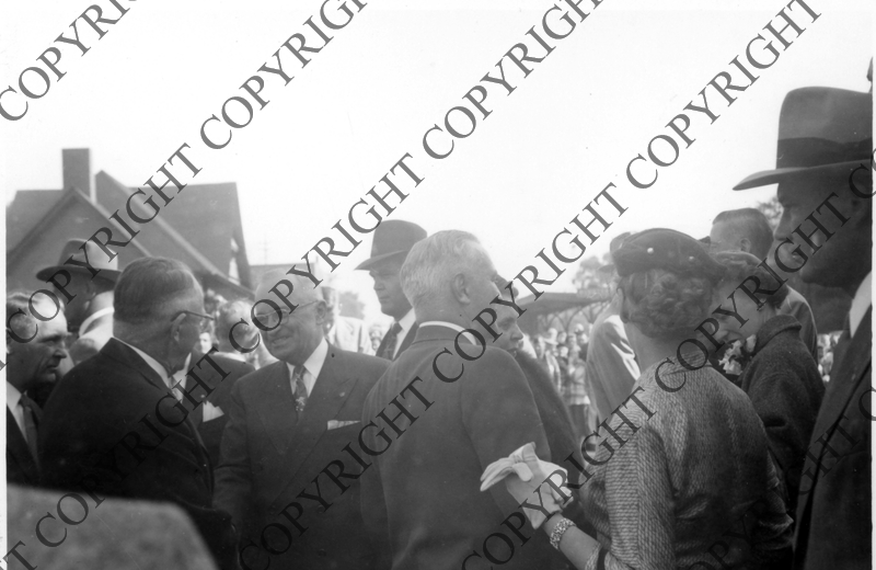 President Truman Leaving Bethany Baptist Church in Wooster, Ohio ...