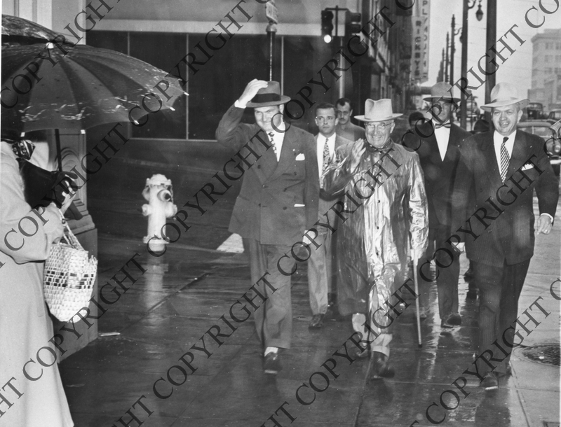 President Harry S. Truman takes his morning walk in San Francisco ...