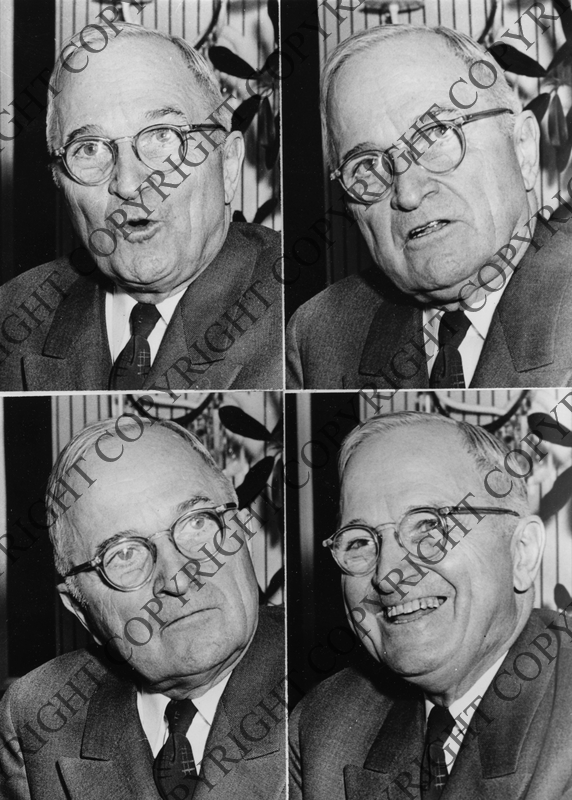 Four separate head and shoulder views of former President Harry S ...