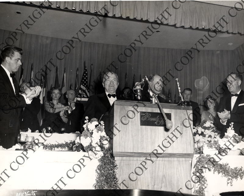 President Truman at rostum with Edwin Pauley | Harry S. Truman